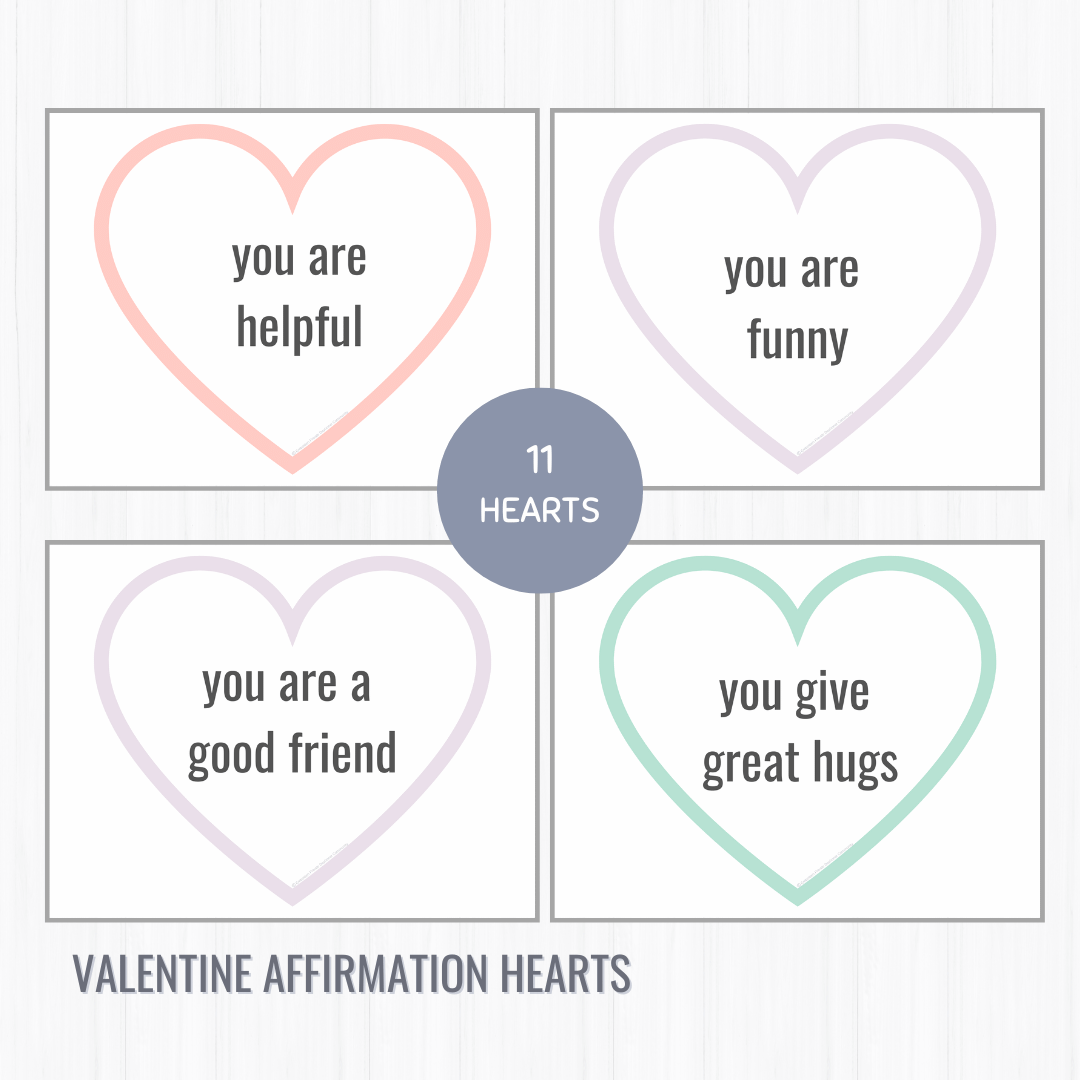 Valentine Affirmation Hearts - ADSN